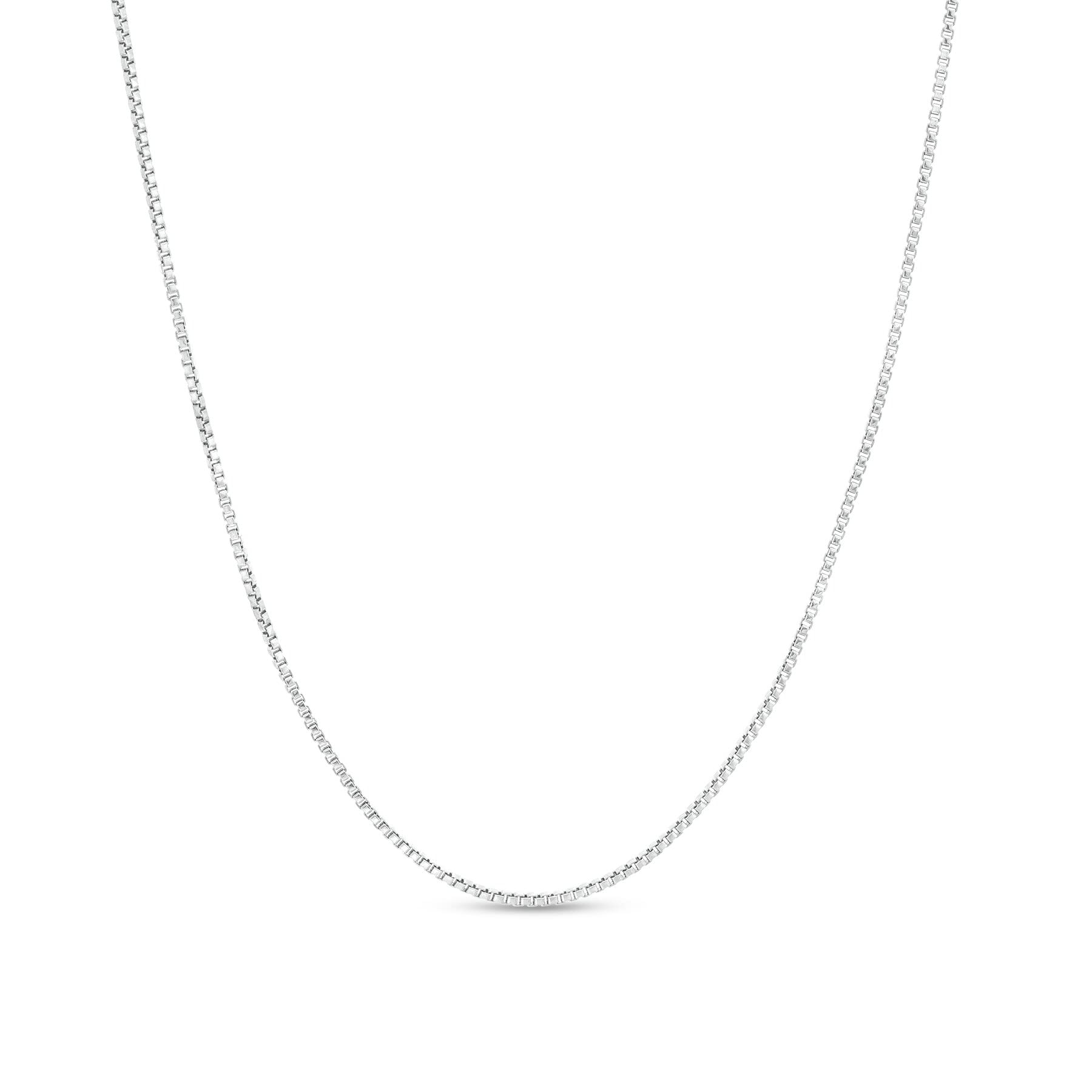 Matoa Solid 925 Sterling Silver Italian 1mm Box Chain Necklace for Women, Super Thin & Strong Necklace Chain 22 Inch