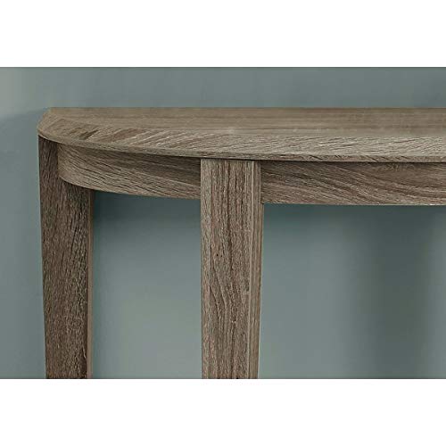Hallway Console Half Moon Table Entryway Furniture Display Storage 2 Tier Shelves Telephone Stand Modern Curved Design Home Office Living Room Side Accent Table Dark Taupe
