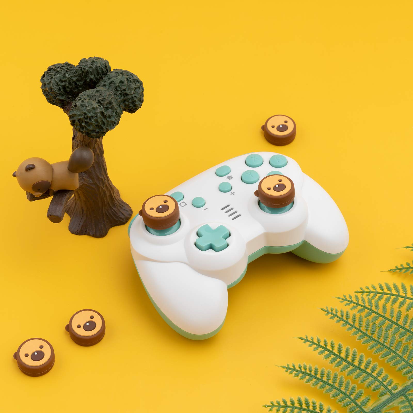 GeekShare Cute Animal Theme Xbox One Controller Thumb Grips, Thumbsticks Cover Set Compatible with Xbox One Controller, 2 Pair / 4 Pcs -- Watermelon Cat and Mousse Bear