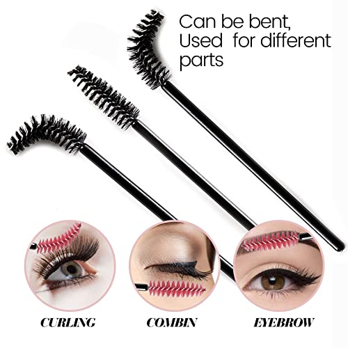 GreenLife 100 pcs Multicolor Disposable Eyelash Brush Eyebrow Brush Mascara Wands Applicator Makeup Brush