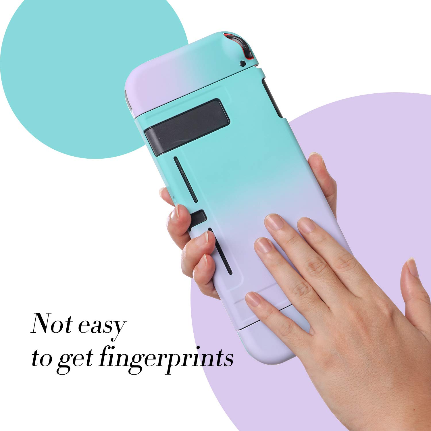 HEATFUN Dockable Case for Nintendo Switch, Hard Case for Nintendo Switch - Purple Green