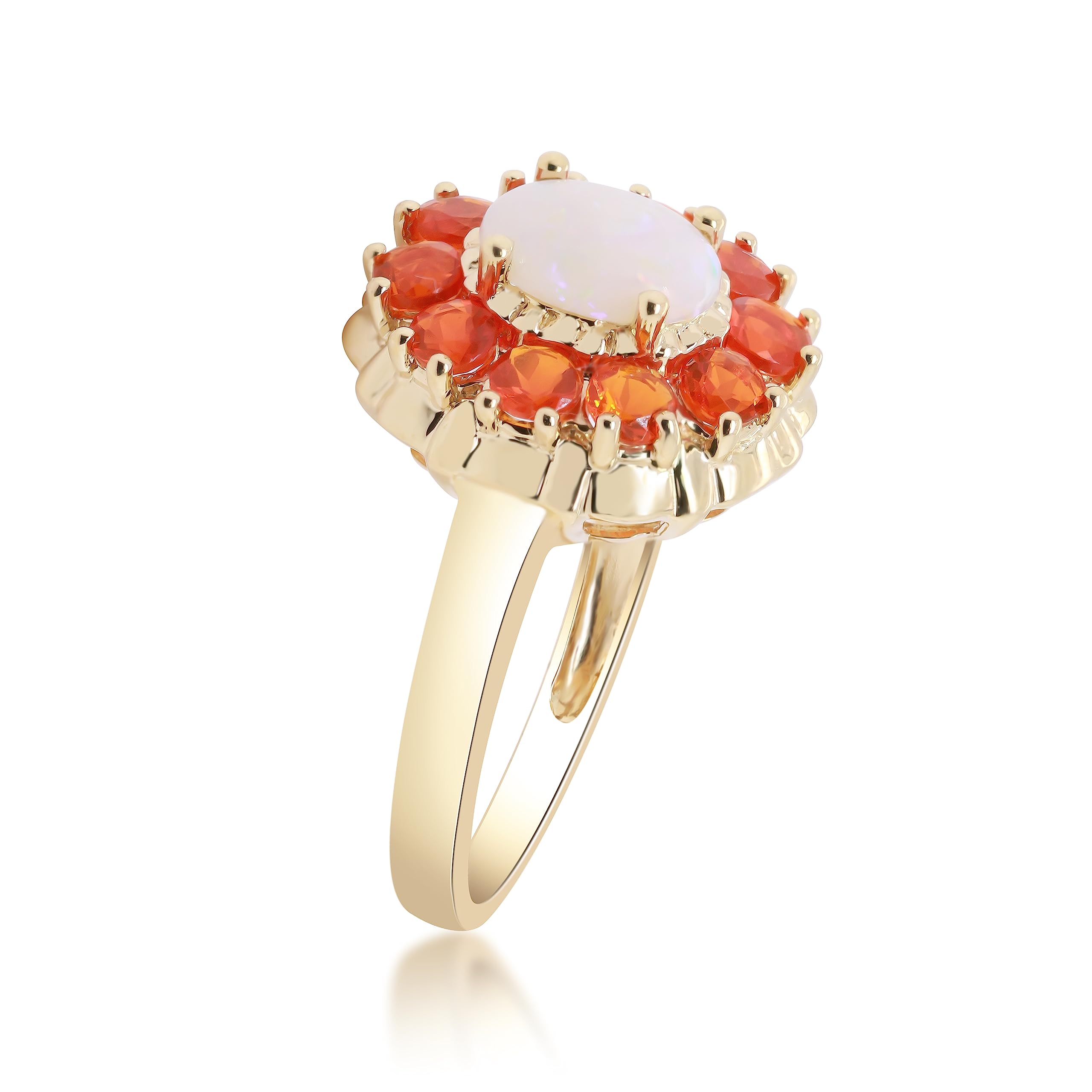 Gin & Grace 14K Yellow Gold Australian Opal Ring for Women | Ethically, authentically & organically sourced (Oval-Cut) Shaped Opal Hand-Crafted Jewelry for her | Opal Ring for Women