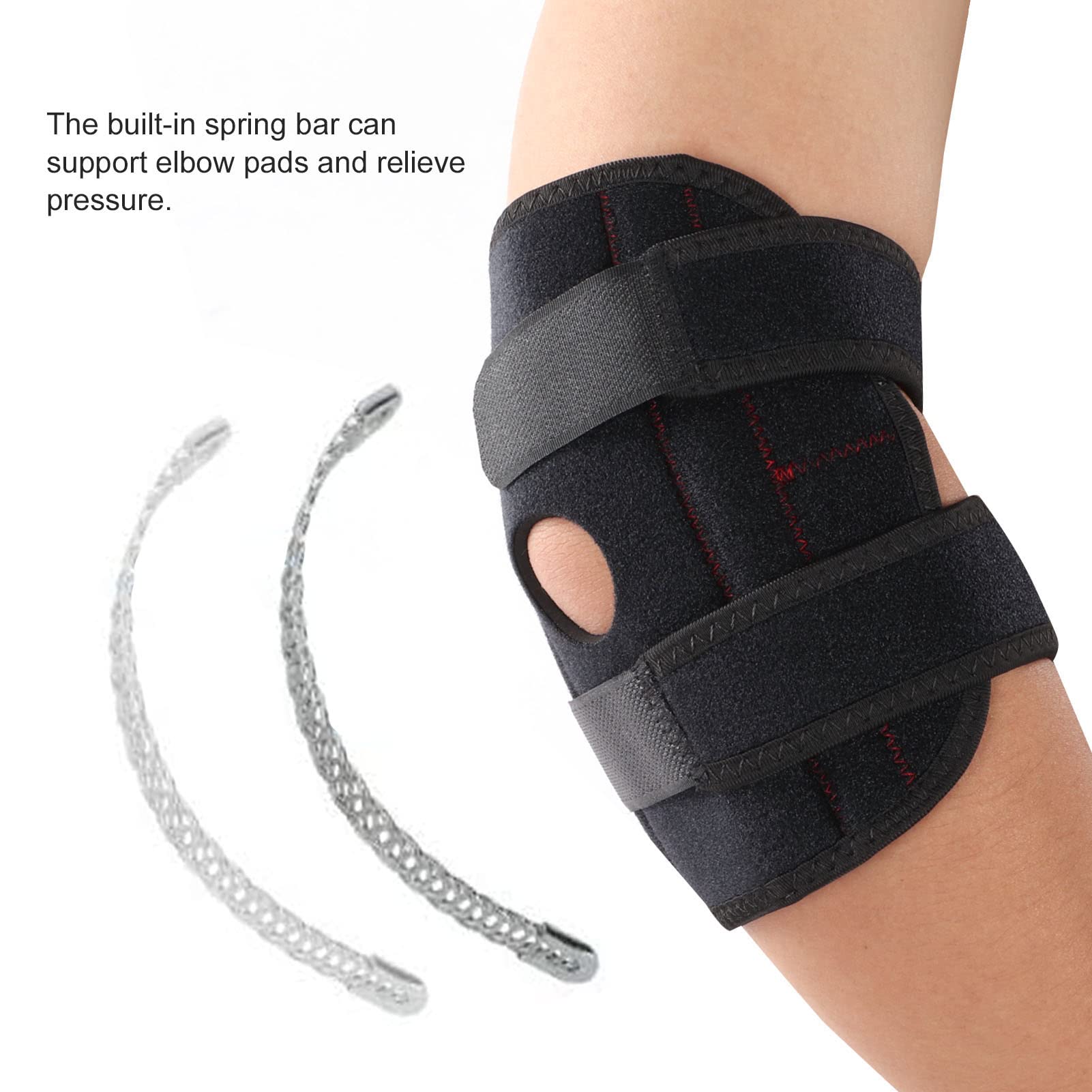 Jiawu Elbow Support, Hook and Loop Breathable Elbow Support Brace for Sports Injury Pain for Tennis Elbow Pain