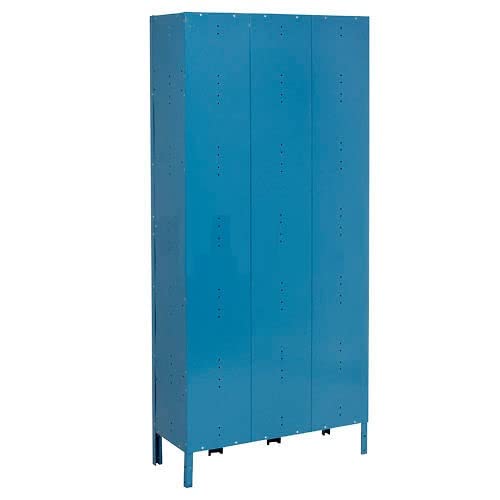 Global Industries Double Tier Locker, 12x18x36, 6 Door Unassembled, Blue