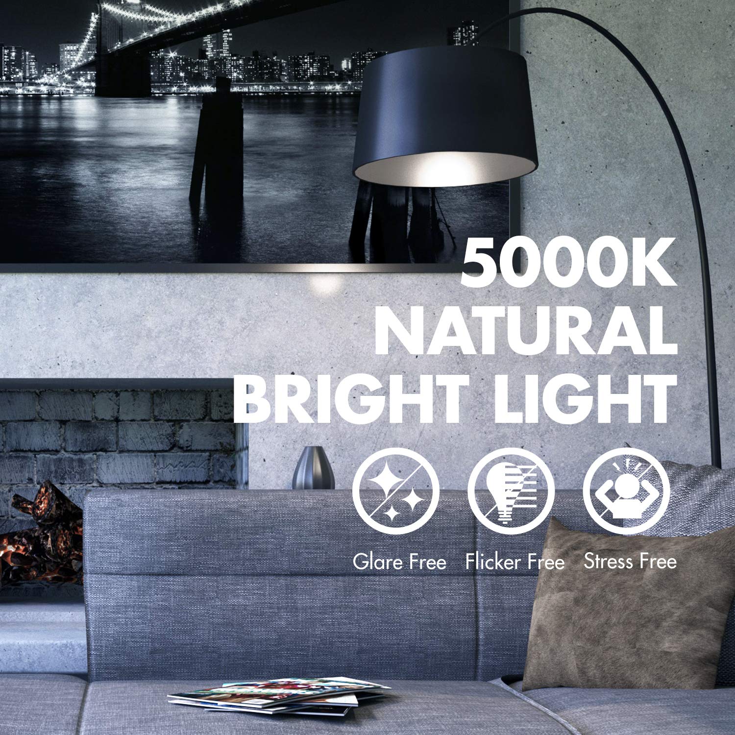Tenergy LED Light Bulb, 9 Watts (60W Equivalent) A19 E26 Medium Standard Base, 5000K Daylight White Energy Saving Light Bulbs for Office/Home, 32 Pack