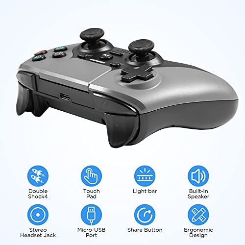 Hongyada Kyadeys Pro Gaming Controller, Wireless Controller with Dual Vibration Game Joystick Game Console, LED Lights, Built-in Speaker,3.5mm Audio Jack Plug & Play Video Games