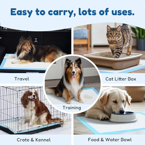 Super Absorbent Waterproof Dog and Puppy Pet Training Pad, Housebreaking Pet Pad,Blue (23.6"x35.4" (20PCS))