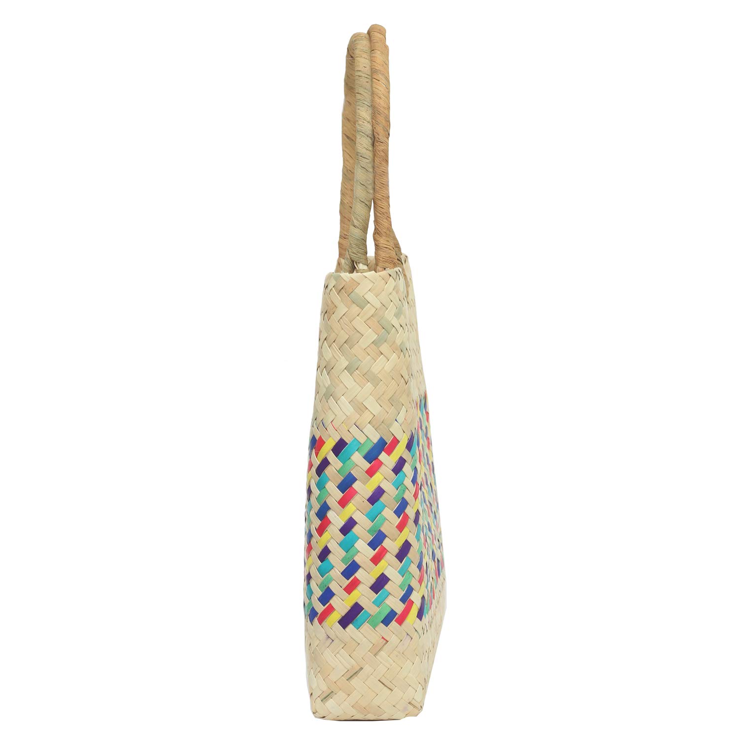 MAYANSHUL Mexican handbag Palm Leaf for Women | Handcrafted by Mexican Artisan | Casual, Summer Beach Tote Bag | 100% Ecological | Multicolor | Lightweight