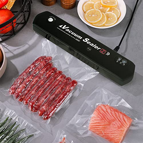 Vacuum Sealer, Food Vacuum Sealer Machine For Food Storage, Automatic Food Vacuum Sealer For Food Preservation Sealing Packing System, With 10Pcs Vacuum Sealer Bags (Black)