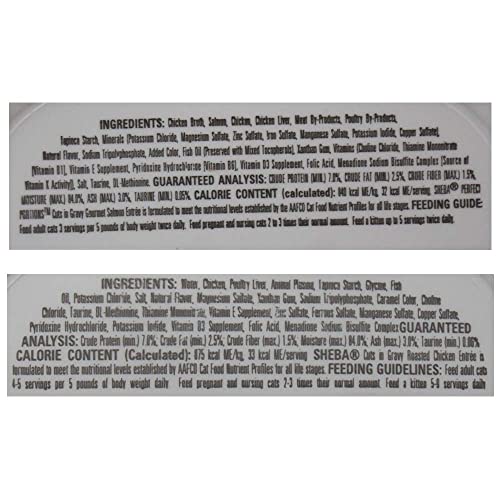 Sheba Perfect Portions Premium Cuts in Gravy Cat Food 4 Flavor 8 Can Sampler, (2) Each: Bistro Chicken Alfredo, Tuna, Salmon, Chicken (2.6 Ounces) - Plus Catnip Toy and Fun Facts Booklet Bundle