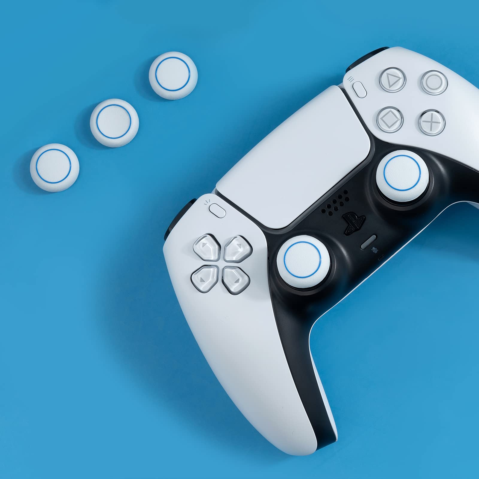 GeekShare Soft Silicone Playstation 4 Controller Thumb Grips, Thumbsticks Cover Set Compatible with Switch Pro Controller and PS4 PS5 Controller, 2 Pair / 4 Pcs