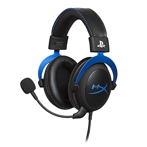 HyperX Cloud - Official Playstation Licensed Gaming Headset for PS4 with in-Line Audio Control, Detachable Noise Cancelling Microphone, Comfortable Memory Foam - Black (Renewed)