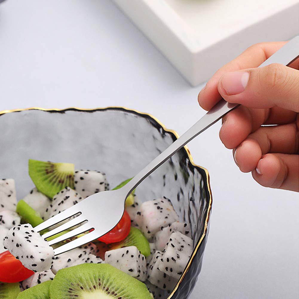 IQCWOOD Spoons and Forks Set, Flatware Set, 3 Pair Forks and Spoons Silverware Korean Utensil Set, Stainless Steel Korean Chopsticks Spoons and Fork Set, Dinnerware Portable Utensils for Home