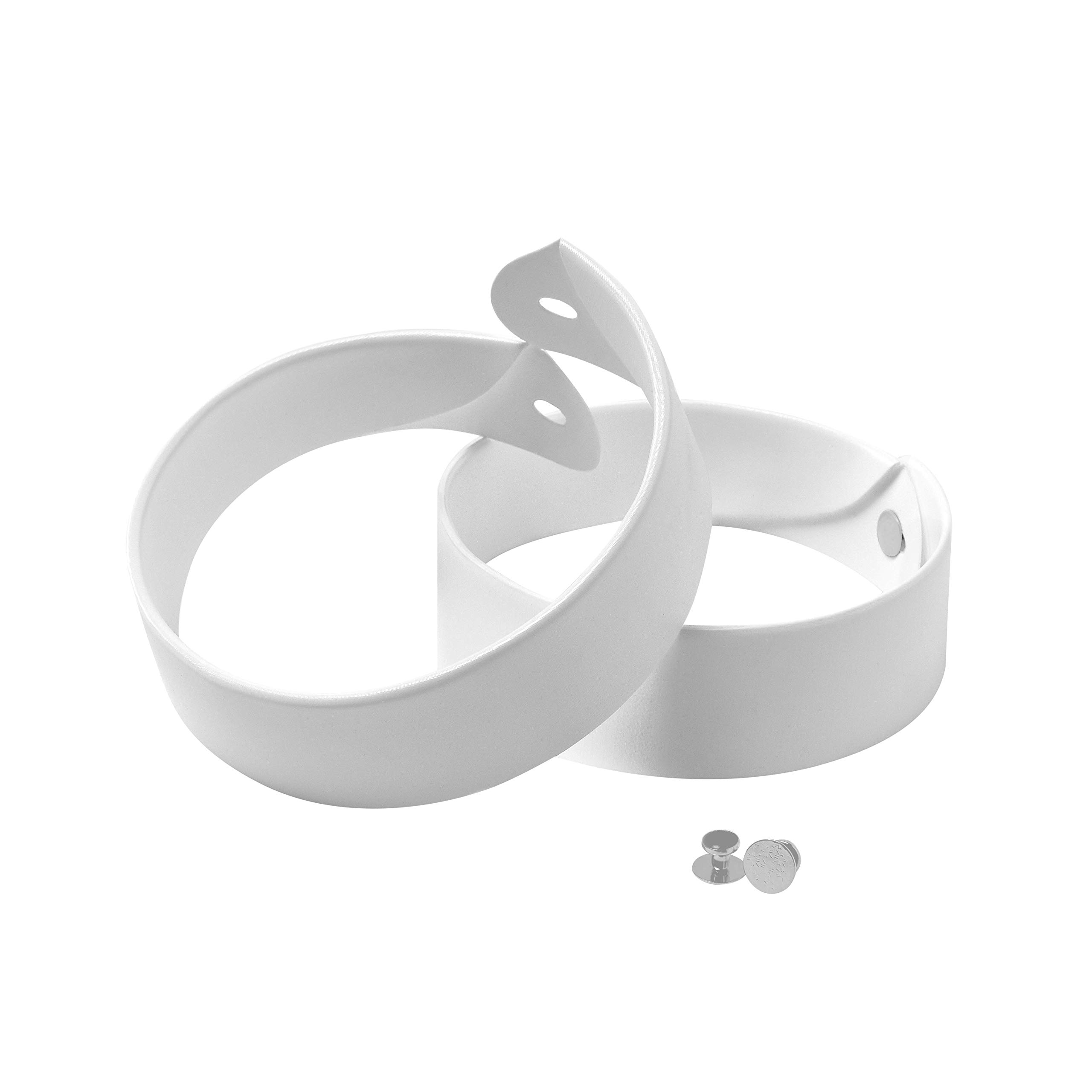 H.F. Soft Clergy Collars Neckband (Set of 2) with Deluxe Silver Colored Studs (2 Pairs) (16 1/2)