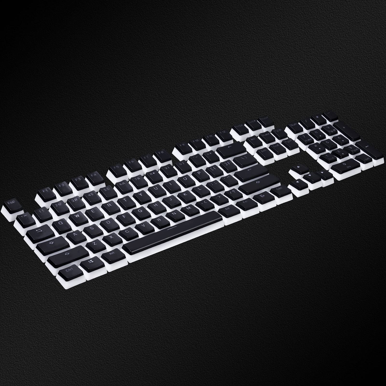 havit Keycaps 60 87 104 Double Shot Backlit PBT Pudding Keycap Set with Puller for DIY Cherry MX RGB Mechanical Keyboard (Black)