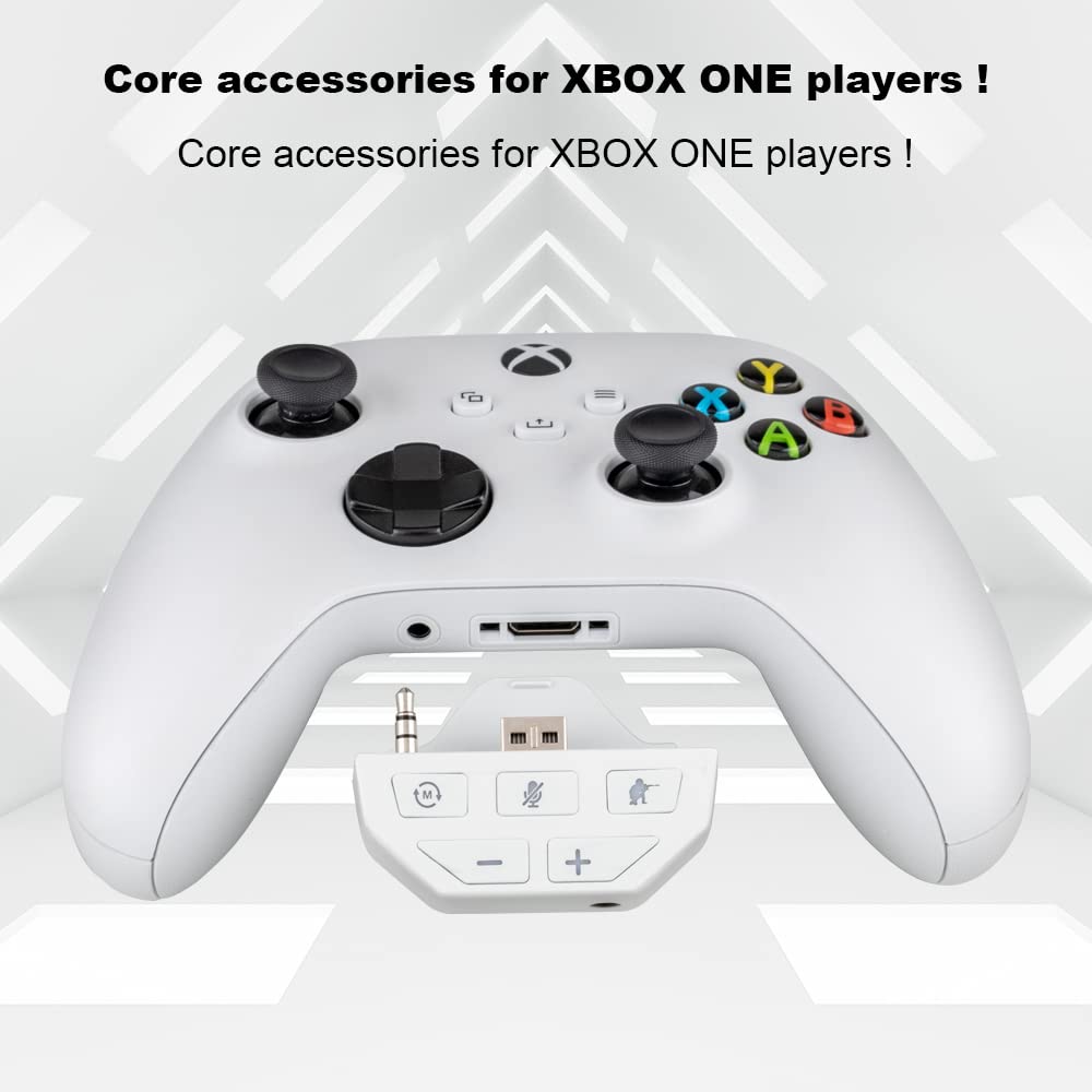 Iesooy Headset Adapter for Xbox one, Xbox Headset Adapter, Xbox Controller Adapter, Xbox mic Adapter for Xbox One Controller with 3.5mm Headset Port and Volume Control