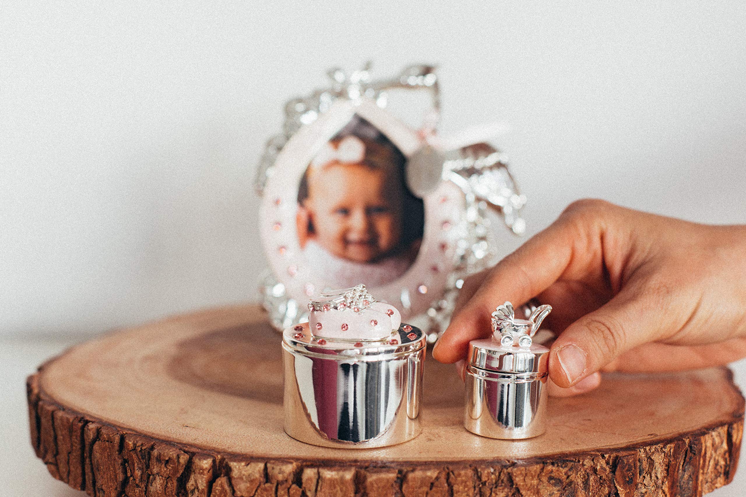 Heart's Sign Premium Silver Plated Baby First Tooth and Curl Keepsake Box Set | Gender Reveal Gift Box | Newborn Baby Shower Gifts