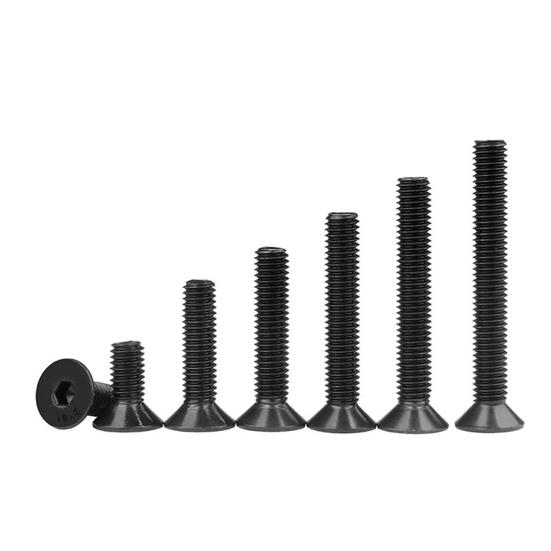 MOOPW Countersunk Bolts - Grade 10.9 Carbon Steel Hex Socket Cap Screw Flat Head Allen Bolts Machine Screws Fasteners M3 M4 M5 M6