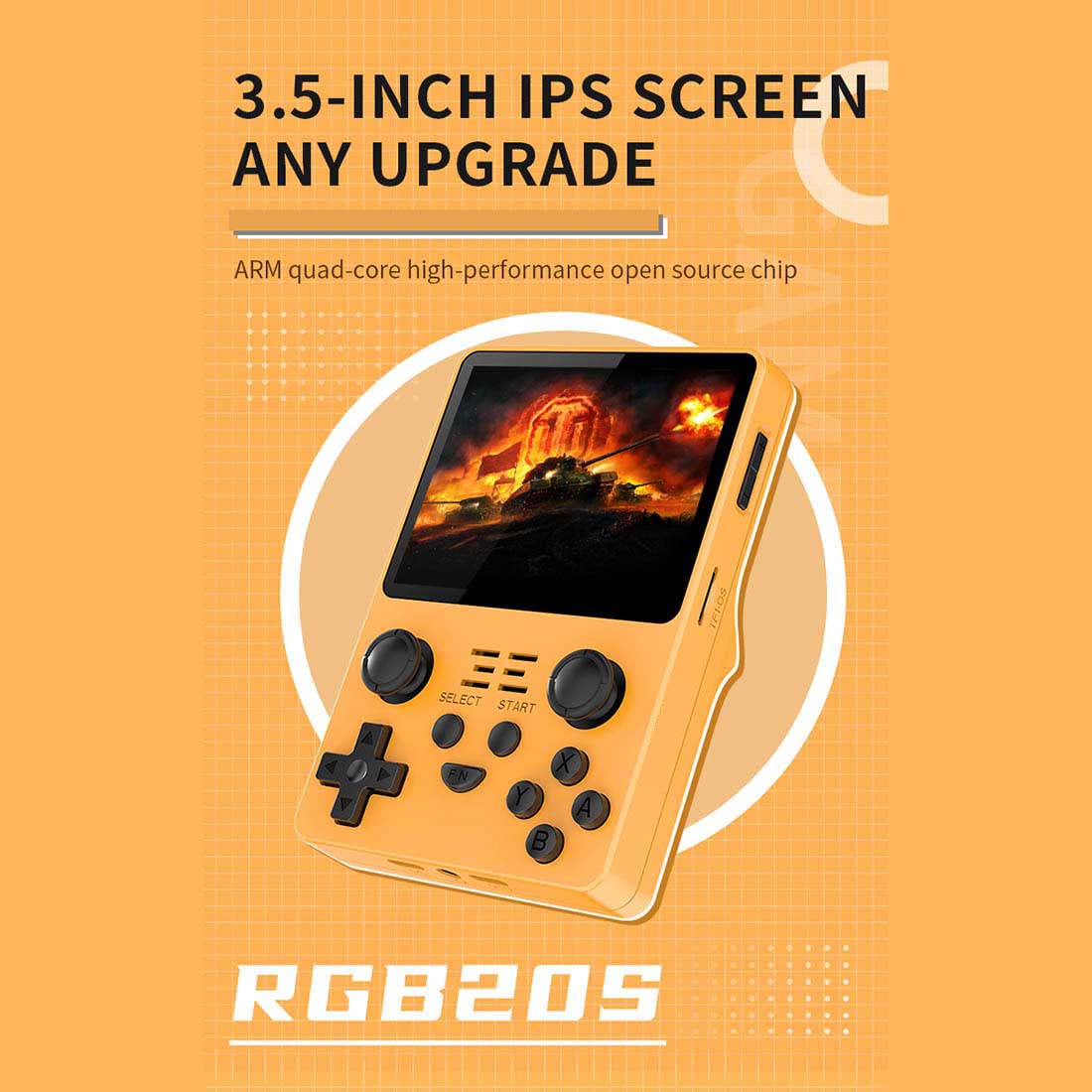 JoySeed Powkiddy RGB20S Handheld Arcade Game Console with 20000 Games, 128G 3.5 Inch Retro Portable Game Console - White (KXF25IB11D46Y8R7D)