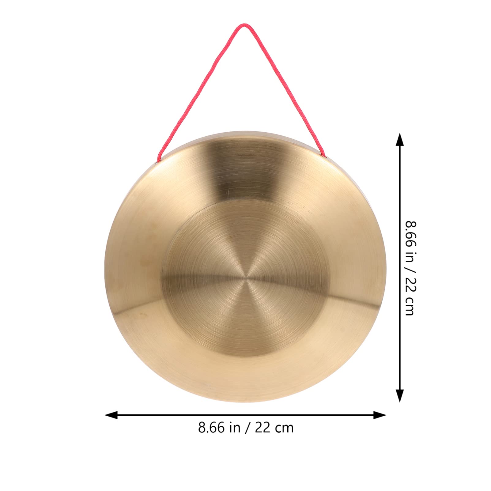 Generic Gong with Mallet, 22 cm/8.66inch Tam Tam Gong Traditional Chinese Percussion Instrument, Copper Decorative Chau Gong for Home, Office (H214140W243F9W3F2)