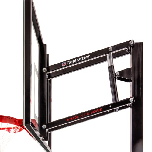 Goalsetter Elite Plus 54β Tempered Glass Backboard In-Ground Basketball Hoop - HD Breakaway Rim, Black (TS44154G3)