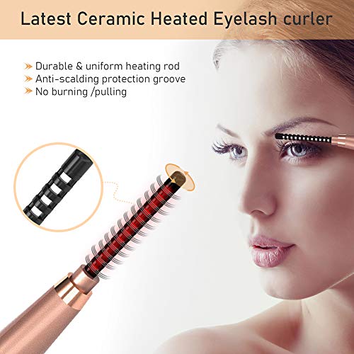 Heated Eyelash Curler, Rechargeable USB Electric Eyelash Curler Profess (white)