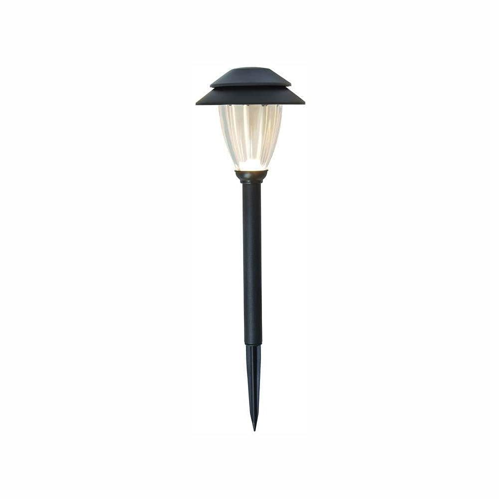 Hampton Bay Low-Voltage Black Outdoor Integrated LED Landscape Path Light Set with Transformer (6-Pack)