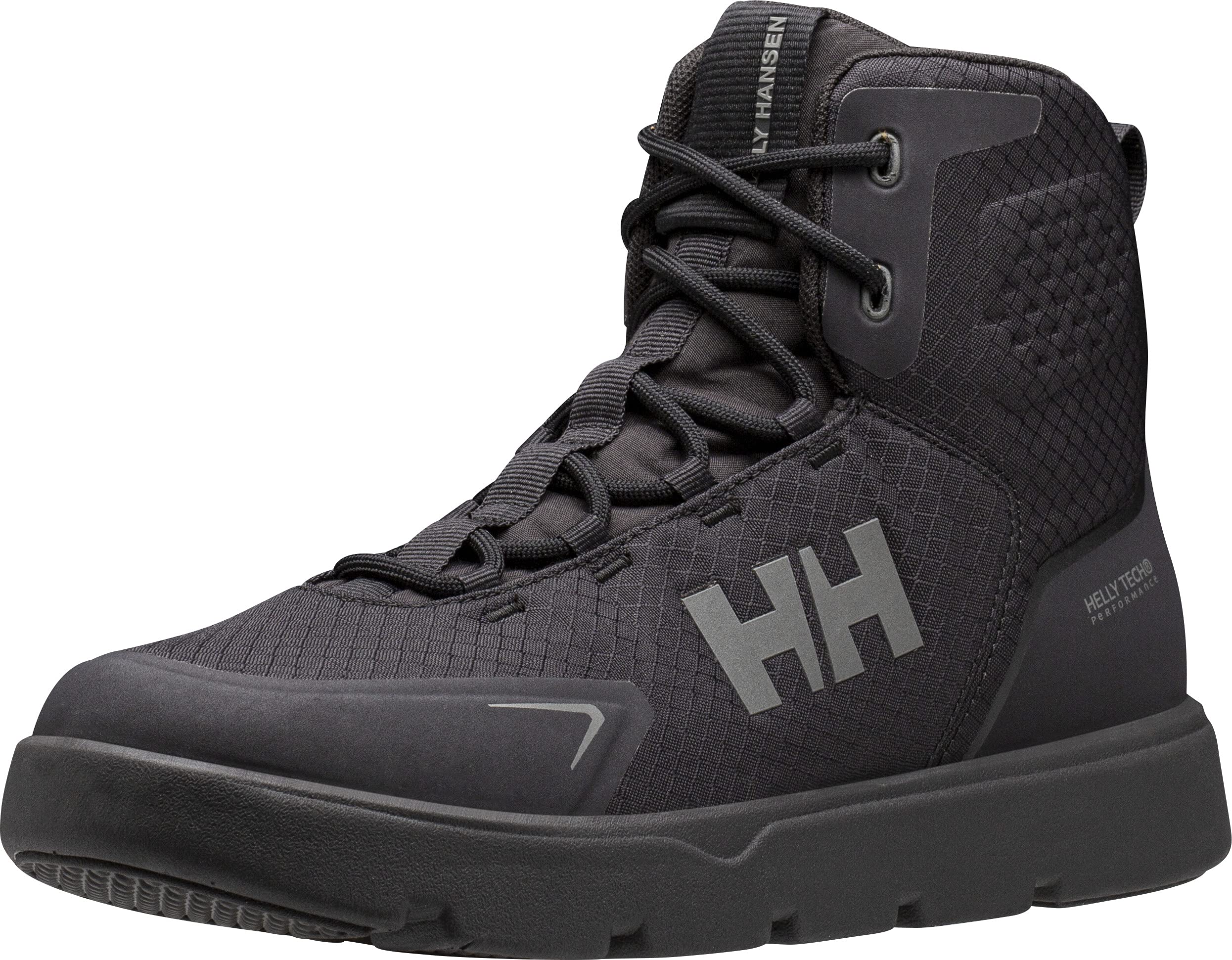 Helly-Hansen Mens Canyon ULLR Boot High Top LigHigh TopweigHigh Top Waterproof Hiking Sneaker Boots, 990 Black/Gunmetal/Neon Orange, 8.5