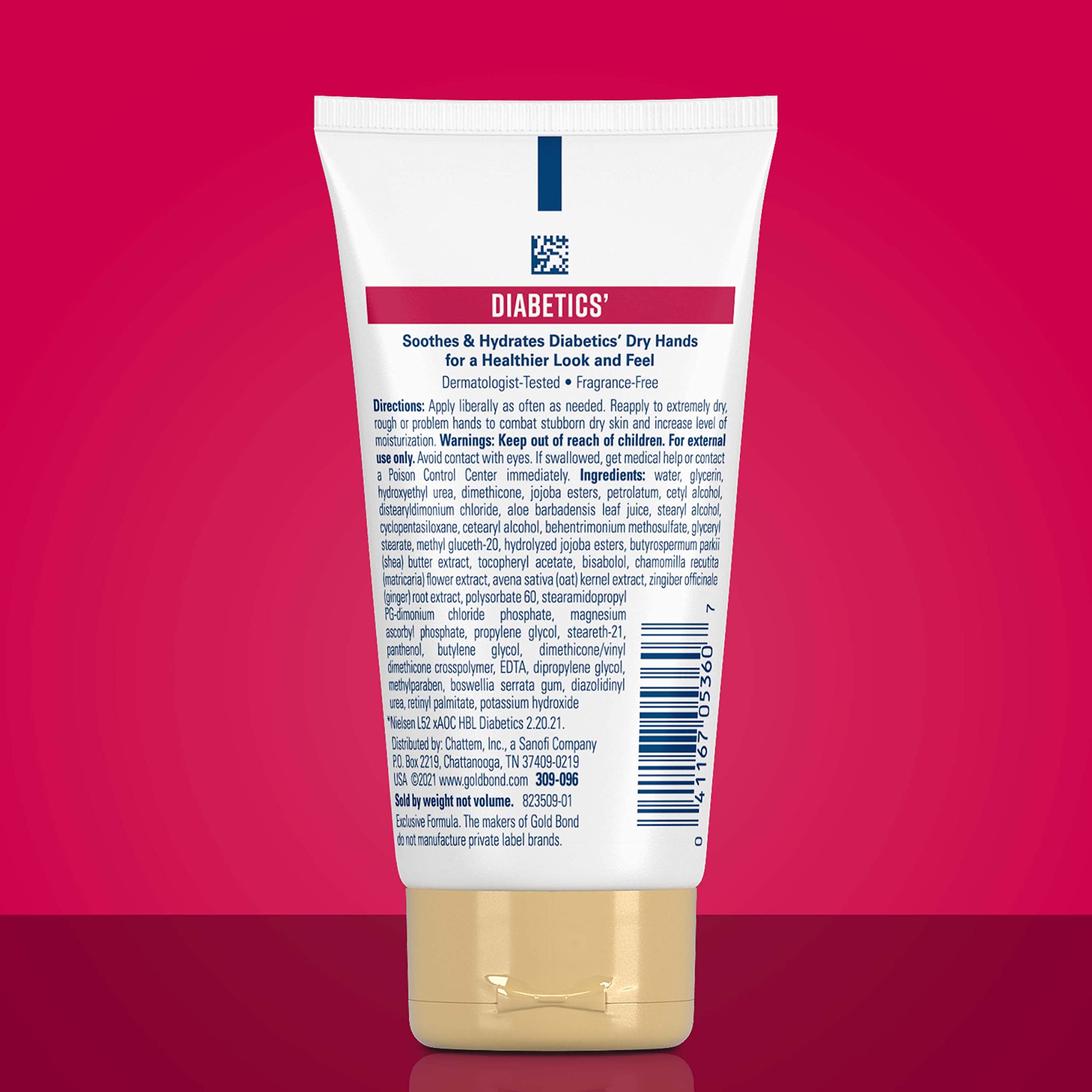 Gold Bond Diabetics' Dry Skin Relief Hand Cream, 2.4 oz., With Aloe to Moisturize & Soothe
