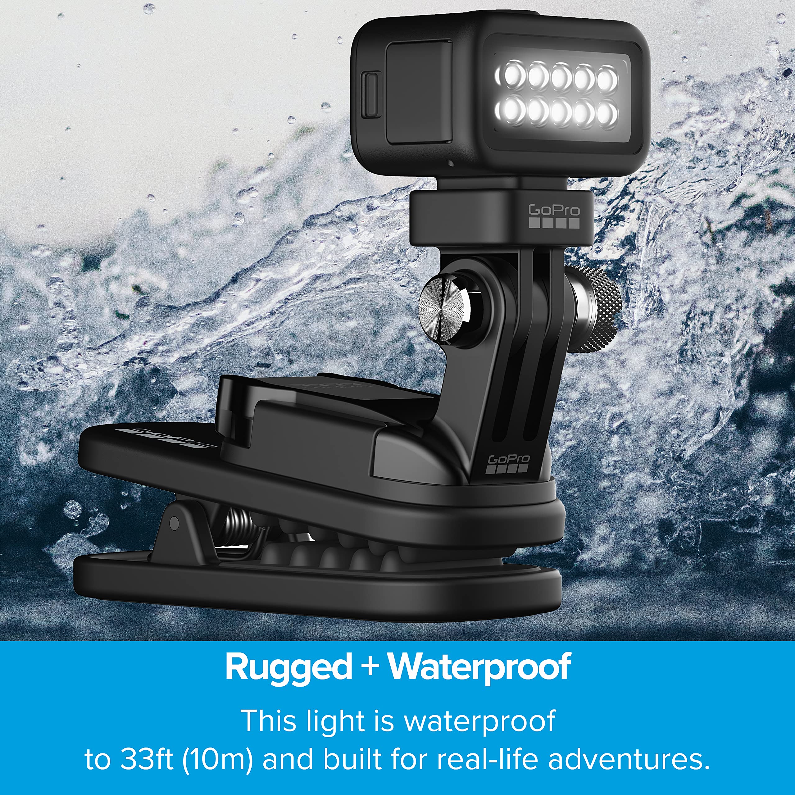 GoPro Zeus Mini Rechargeable LED Light Magnetic 360 Degree Swivel Clip Light with Brightness between 20 β 200 Lumens - Official GoPro Accessory (ALTSK-002)