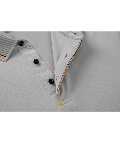LLdress Polo Shirts for Men Golf Summer Casual Pullover Short Sleeve Golf T-Shirt, Grey M