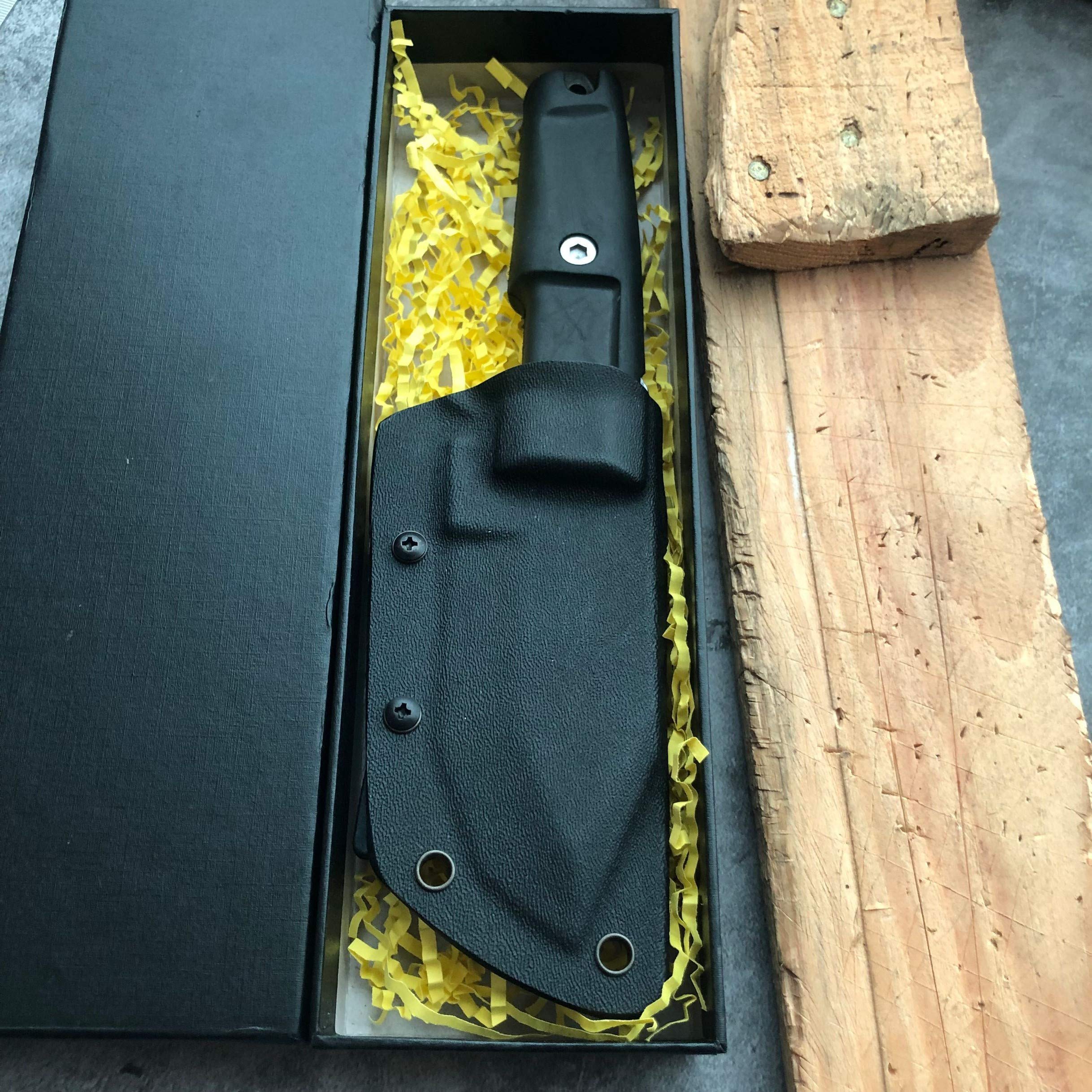 HOLYEDGE 9" Heavy Duty Fixed Blade Survival Hunting Knife Wilderness Tactical Camping Essential Tool with Kydex Sheath