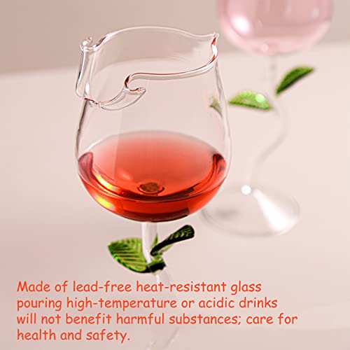 HEEPDD Rose Flower Cocktail Glass Durable for Parties and Bars High Borosilicate Glass Wine Cup (280ml Transparent 1 pc)