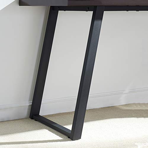 GRELO HOME Rustic Computer Desk,55 Inch Writing Desk for Home Office,Industrial Wood and Metal Study Table, Espresso