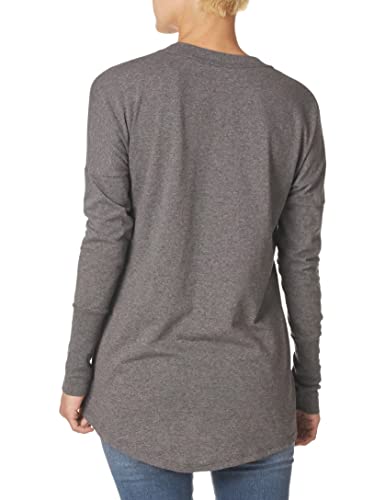 Fruit of the Loom womens Essentials French Terry Pants and Tri-blend Tees Shirt, Scoop Neck - Black Heather, Medium US