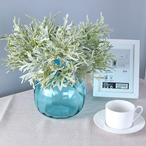 Grey990 1Pc Artificial Dusty Miller Leaves Green Realistic Fake Plant Garden Home Decor Material Green
