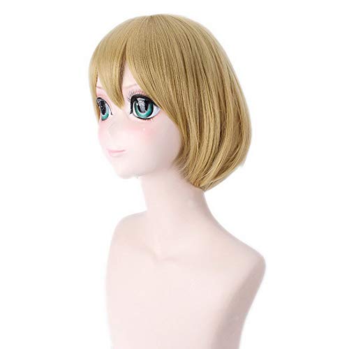HOOLAZA Golden Short Straight Bangs Wig 30Cm Love Live Hanayo Koizumi Cosplay Wig