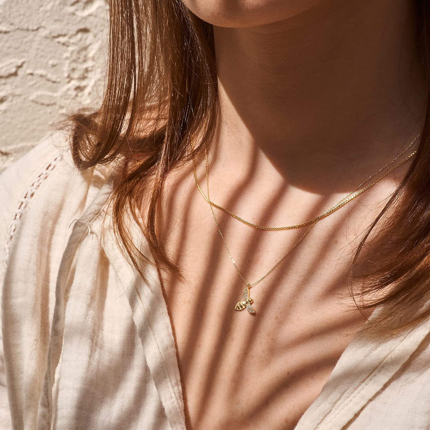 Gelin 14k Solid Gold Honey Bee Necklace | Certified Gold Jewelry for Women