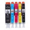 Hilitand Smoother Printing Ink Cartridge Large Capacity Printer Ink Cartridge Replacement for Photos, Test Papers, Documents (BK BK C M Y 5 Colors)