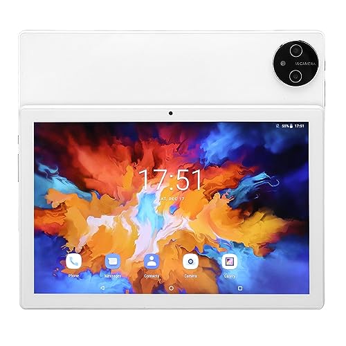 HEEPDD 10.1 Inch Tablet, 4G LTE US Plug 100‑240V 5G WiFi Dual Camera 2 in 1 Tablet PC RGB Mouse (White)