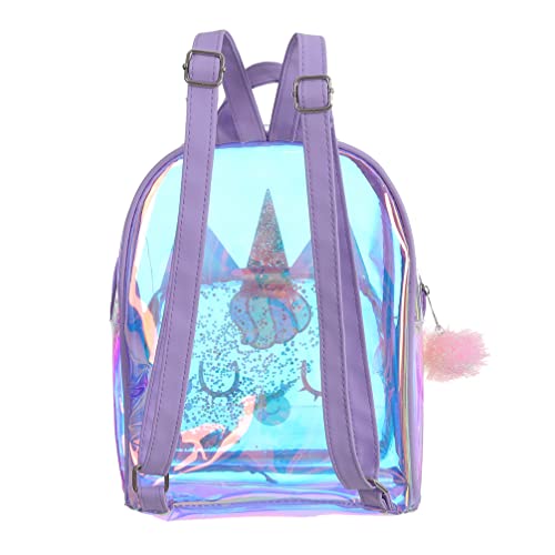 VALICLUD Clear Unicorn Backpack for Girl Holographic Backpack Clear Backpack Unicorn Transparent Backpack Clear Mini Backpack Casual Daypacks (Purple)