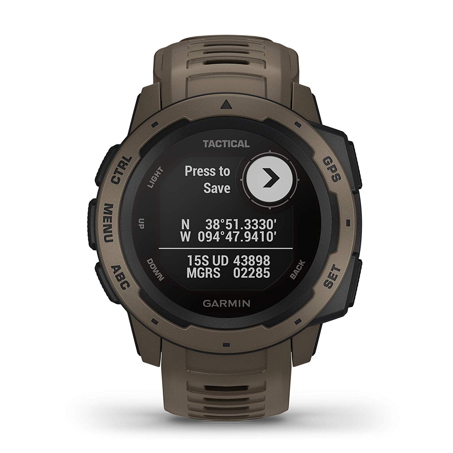 Garmin Instinct Tactical Edition GPS Watch and Wearable4U 2200 mAh Power Bank Bundle (Tactical Coyote Tan)