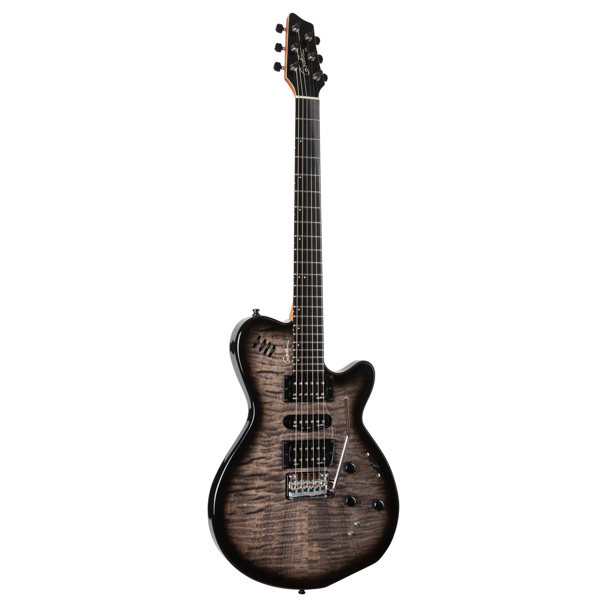 Godin XTSA Solid Body 3-Voice Electric Guitar (Trans Black)