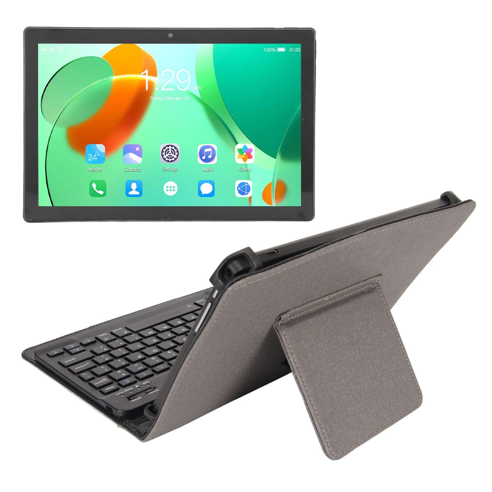 Honio Tablet PC, 8GB 256GB 10.1 Inch FHD Tablet 100‑240V 2 in 1 Dual Speaker 7000mAh Travel 12.0 (US Plug)