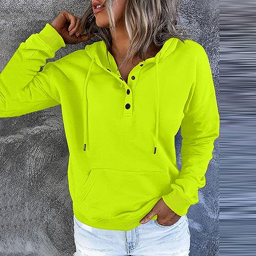 SMIDOW lightning deals Women's Hooded Sweatshirts Casual Basic Winter Tunic Blouses Y2K Hoodies Athletic Workout Pullover Y2K Clothes pink womens clothes Yellow M