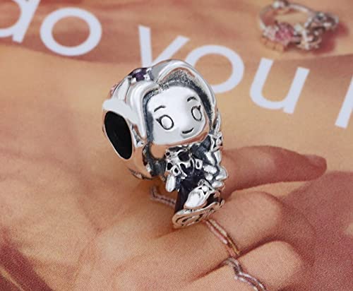 Jahn S925 Charms - Sterling Silver Cartoon Princess Charm - Bracelet Charms - Compaitble With Pandora Charm Bracelets (Tangled, Rapunzel Charm)