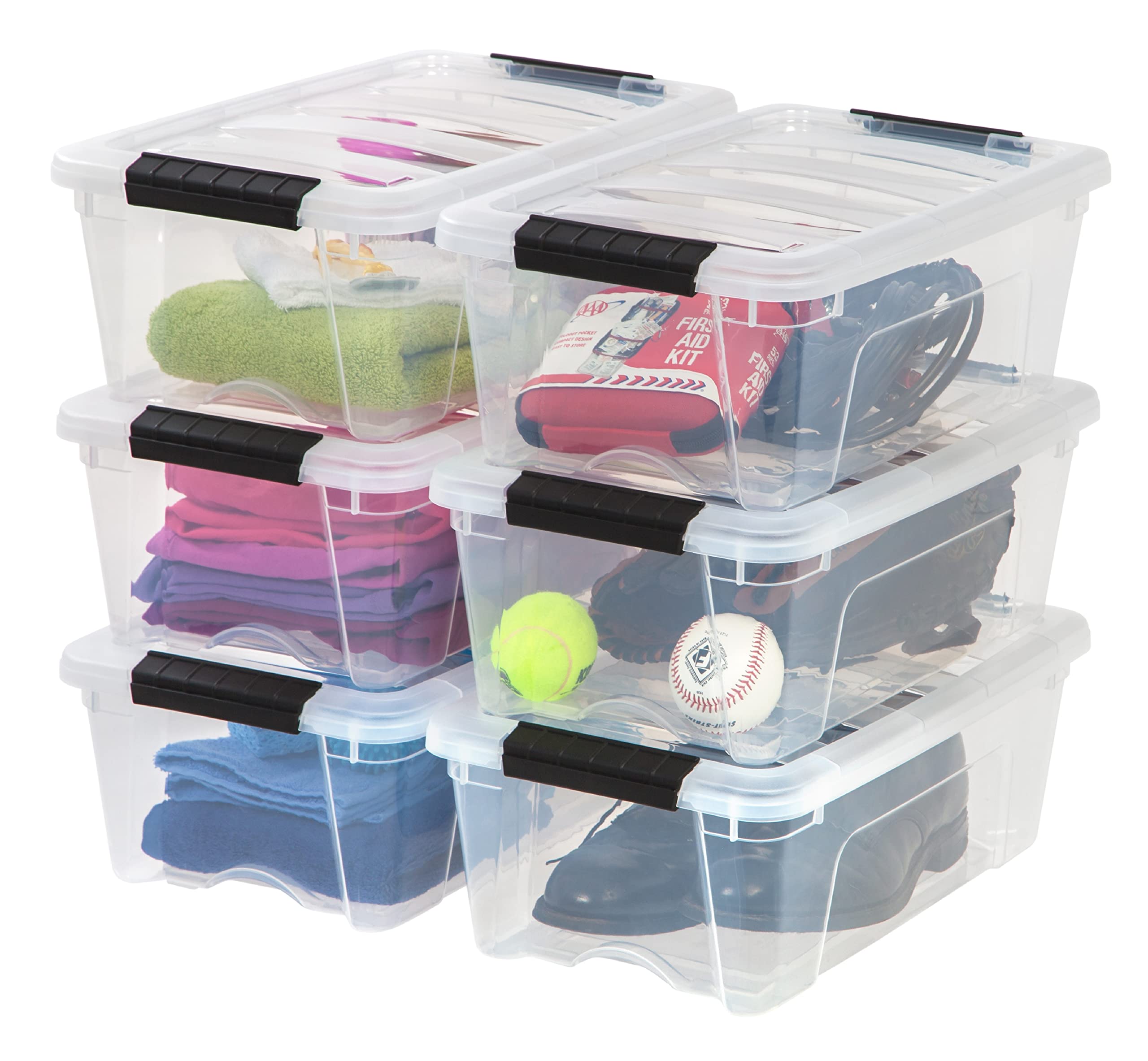 IRIS USA Plastic Storage Boxes and Containers Bundle (3 Pack 26.5 Quart + 6 Pack 12 Quart)
