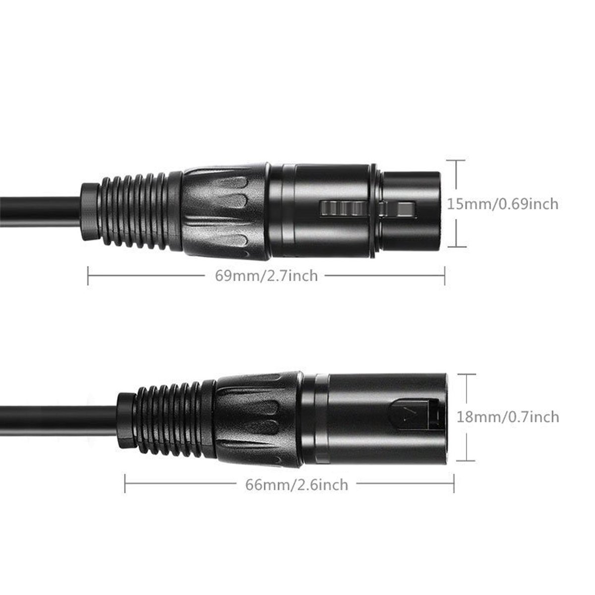 GBGS 16 Pack DMX Cable 3.2ft(1m) 3-Pin Signal XLR Connection DMX512 Stage Light Cable Wire Male to Female