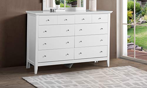 Glory Furniture Hammond 8 Drawer Dresser in White