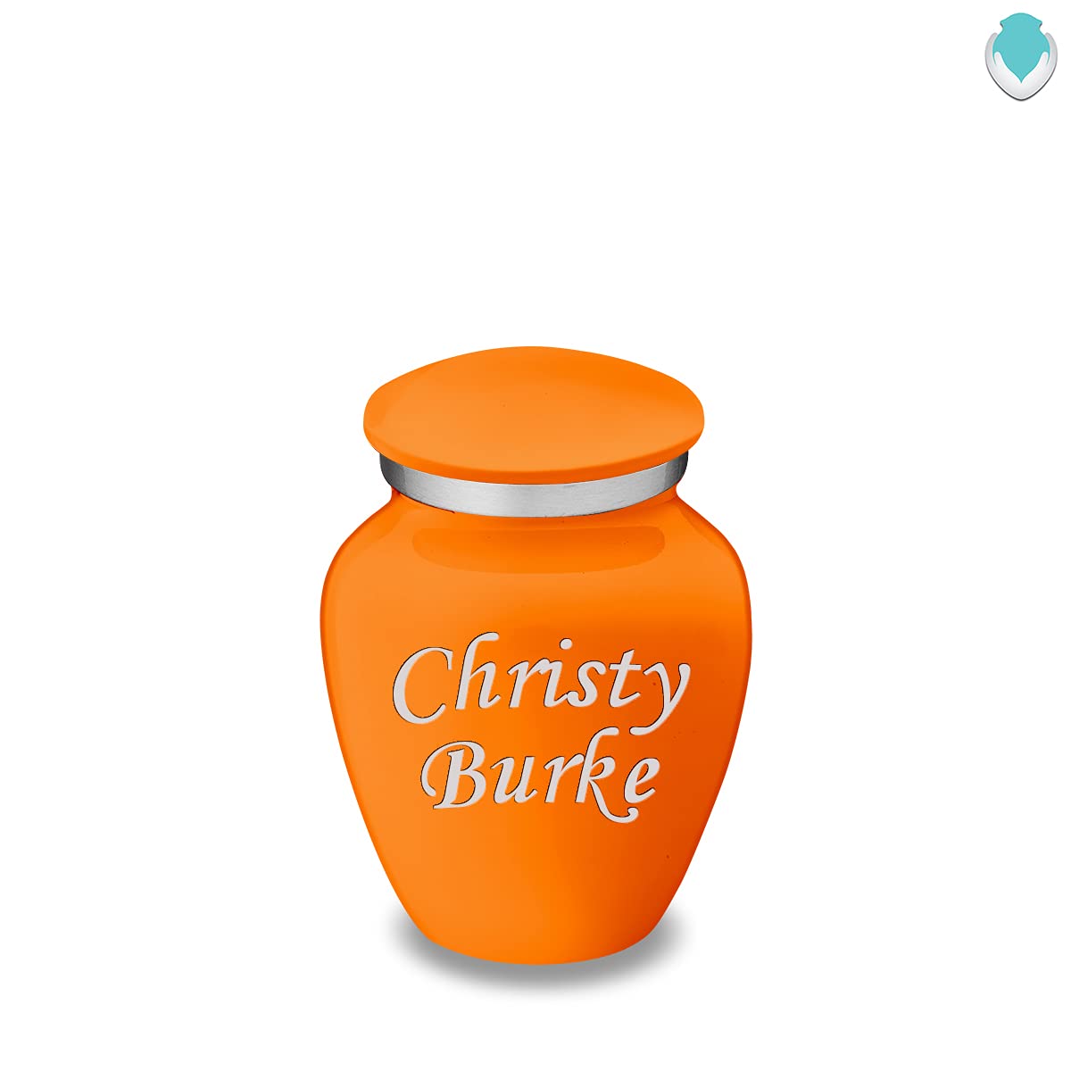 GetUrns Keepsake Embrace Custom Engraved Cremation Urn for Ashes (Burnt Orange)